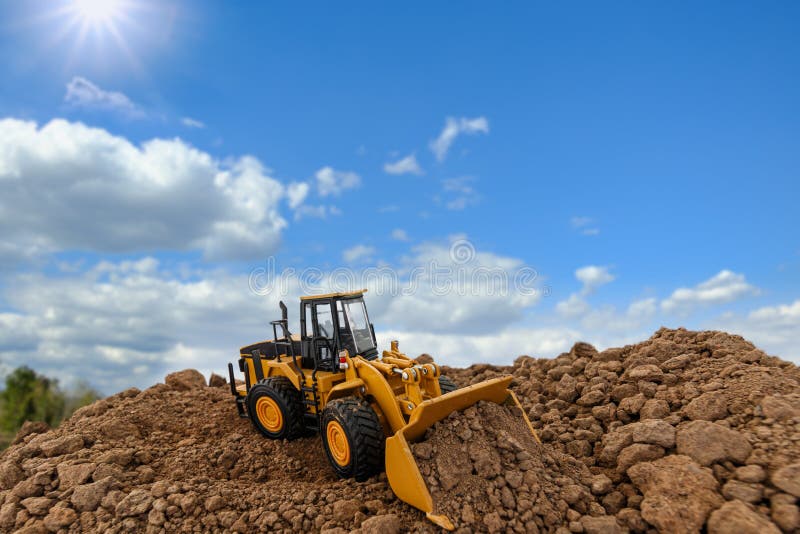 Wheel Loader are Digging the Soil in the Construction Site. Stock Photo ...