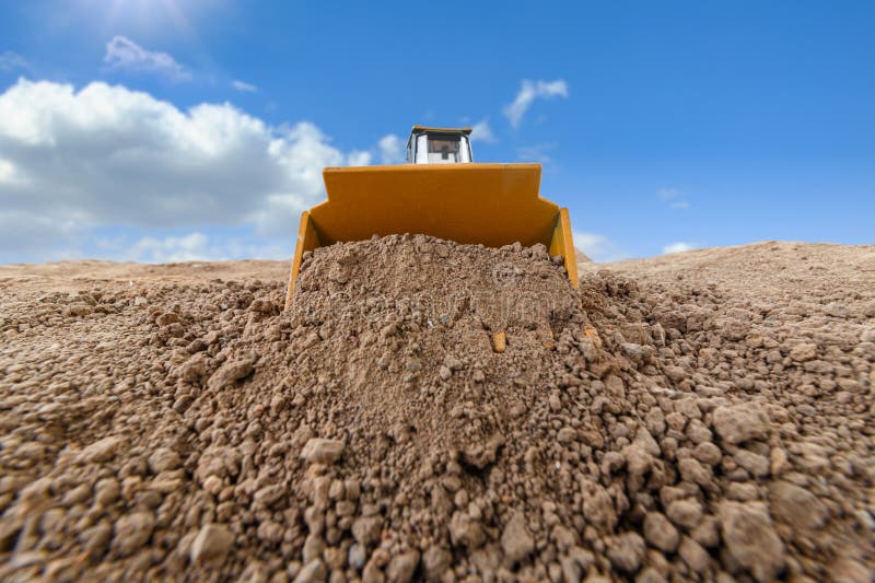 Wheel Loader are Digging the Soil in Construction Site Stock Image ...