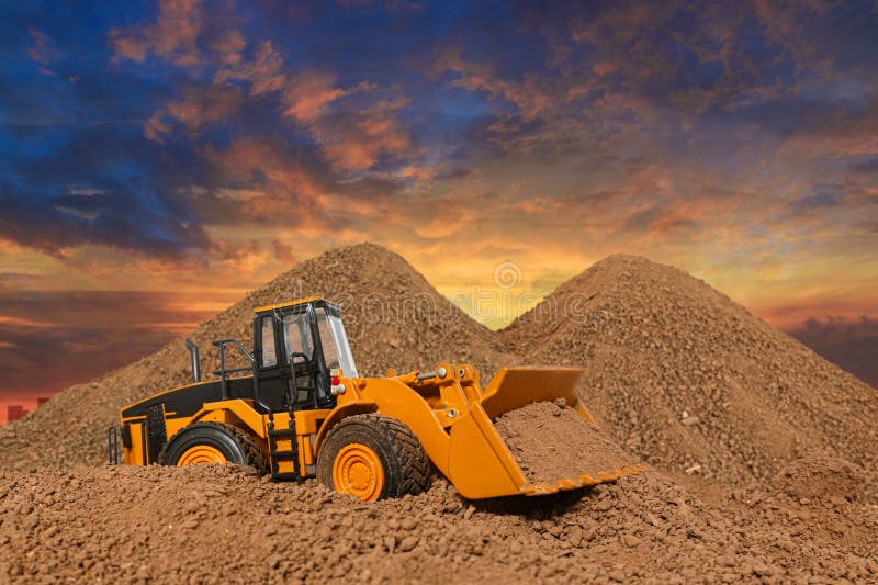 Wheel Loader are Digging the Soil in Construction Site . Stock Photo ...
