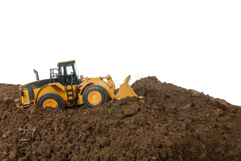 Wheel Loader and Crawler Excavator are Digging the Soil Stock Photo ...