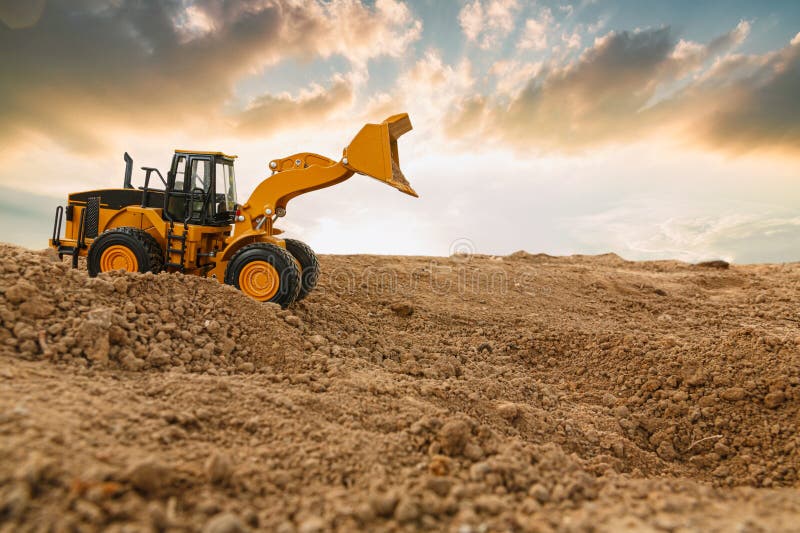 Wheel Loader are Digging the Soil in Construction Site Stock Image ...