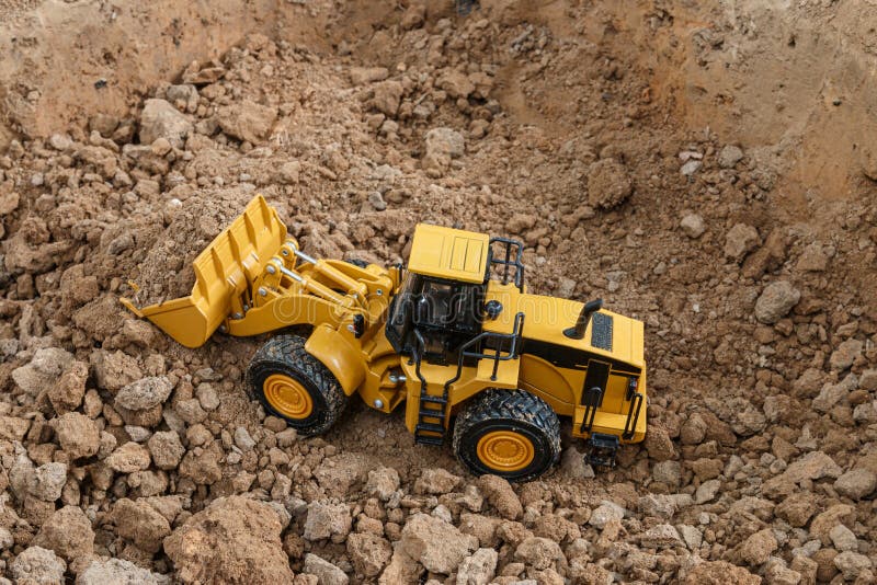 Wheel Loader are Digging the Soil . Stock Image - Image of digging ...