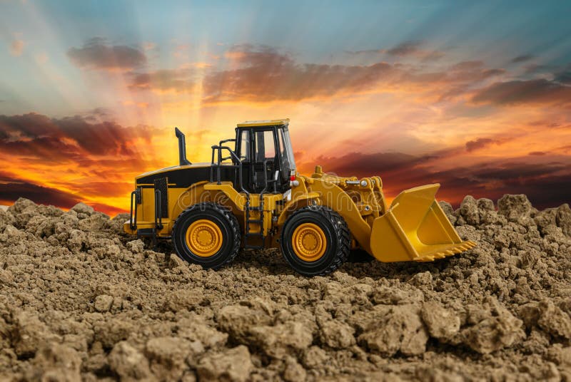 Wheel Loader are Digging the Soil in the Construction Site . Stock ...