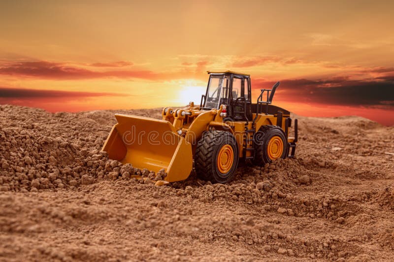 Wheel Loader are Digging the Soil in Construction Site Stock Photo ...