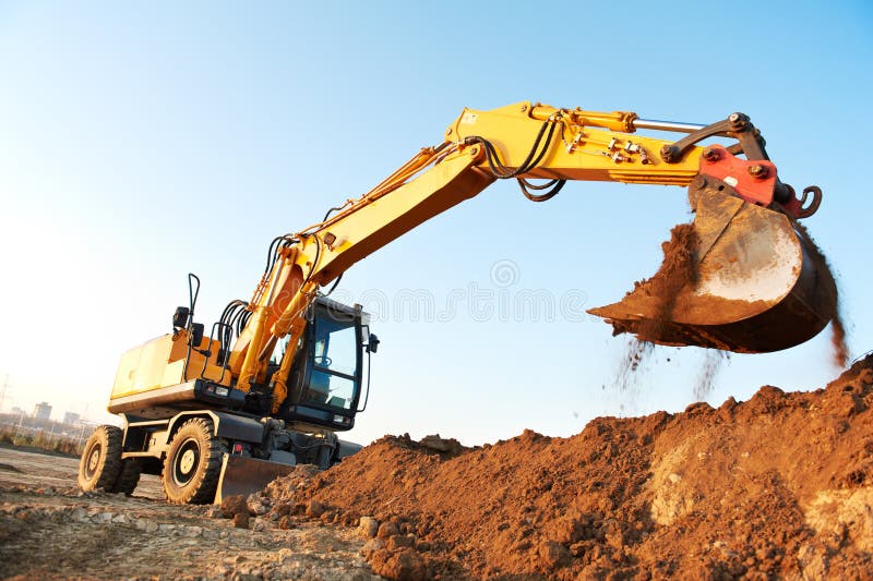 Wheel loader excavator stock image. Image of building - 21935649