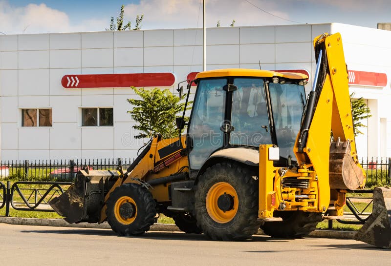 Wheel loader stock photo. Image of action, unloading - 33990826