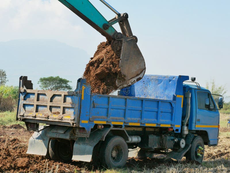 Wheel Loader Excavator and Tipper Dumpe Stock Image - Image of heavy ...