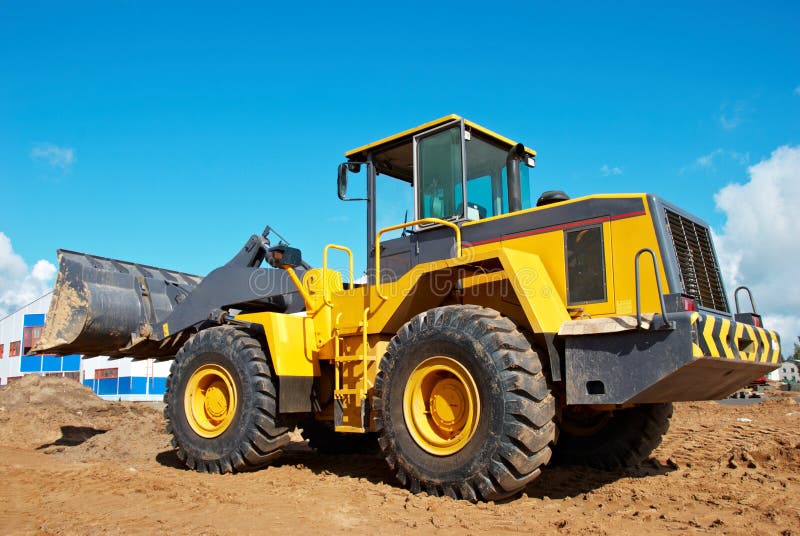 Wheel Loader Excavator at Work Stock Photo - Image of bucket ...