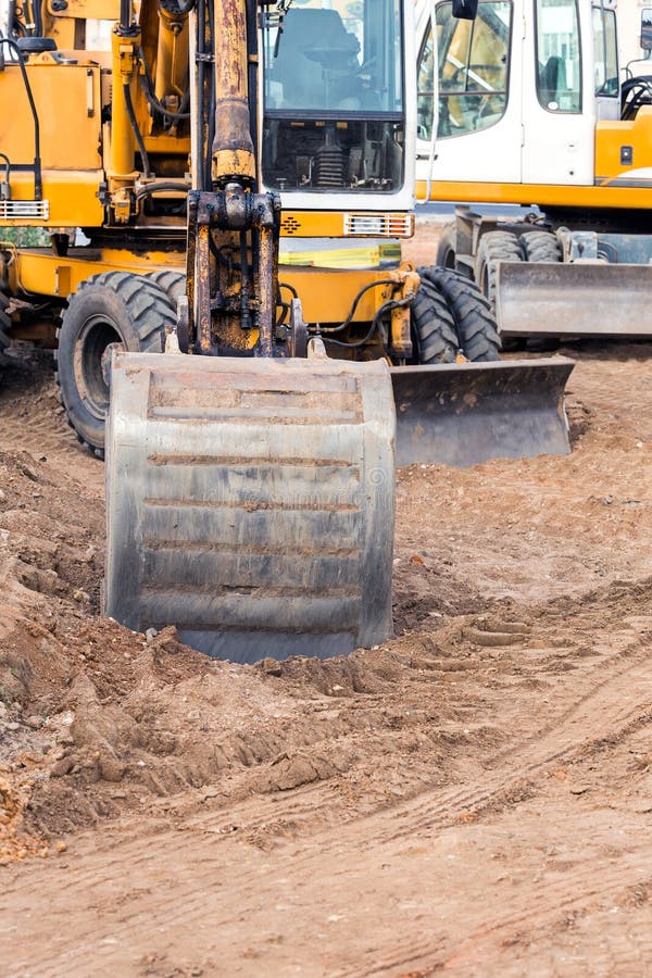 Wheel loader excavator stock image. Image of heap, angle - 42417259