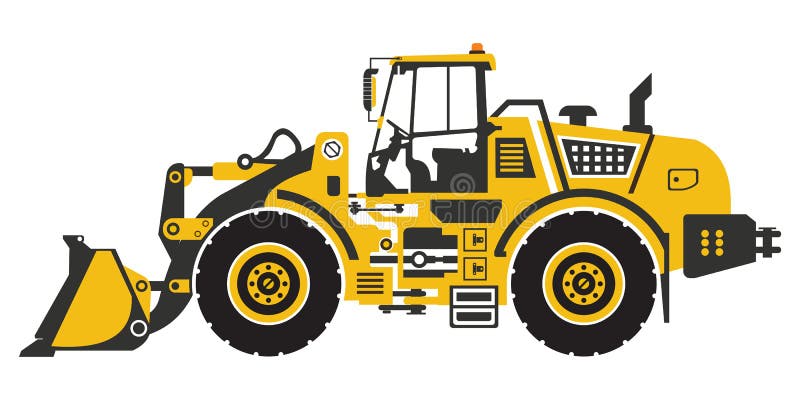 Wheel Loader or Front Loader Vector Stock Vector - Illustration of ...