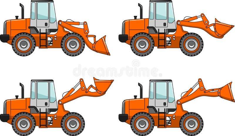 Wheel Loader. Heavy Construction Machine. Vector Illustration Stock ...