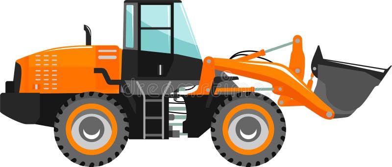 Wheel Loader Icon in Flat Style. Vector Illustration Stock Vector ...
