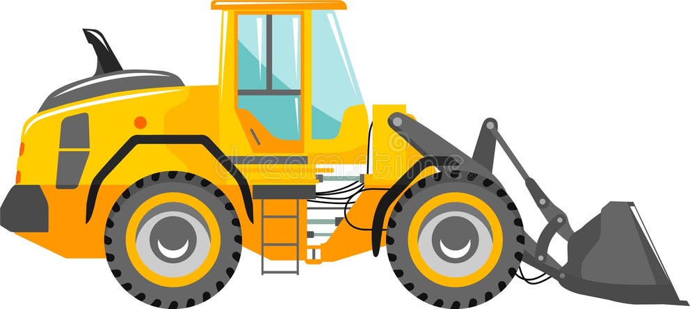 Wheel Loader Icon in Flat Style. Vector Illustration Stock Vector ...