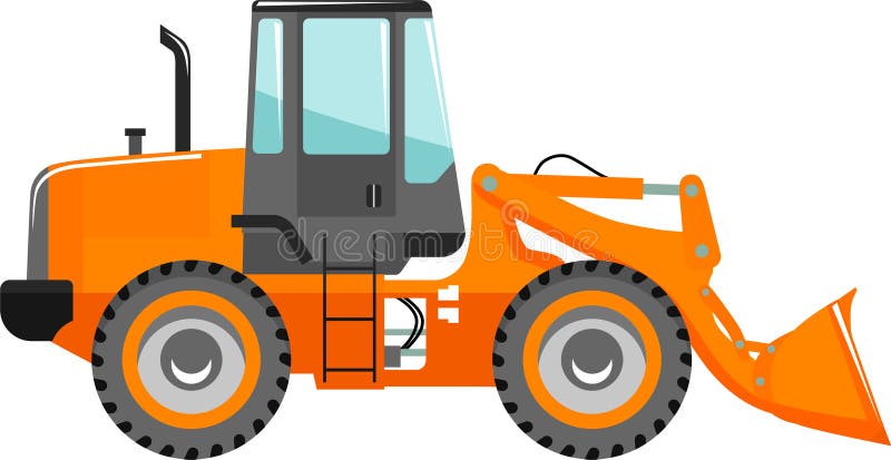 Wheel Loader Icon in Flat Style. Vector Illustration Stock Vector ...