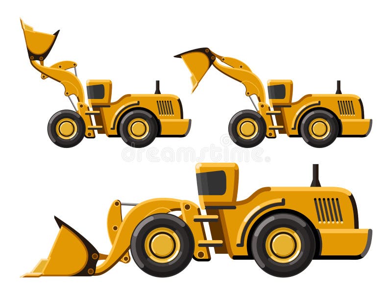 Wheel Loader Load Dump Truck Stock Vector - Illustration of machine ...