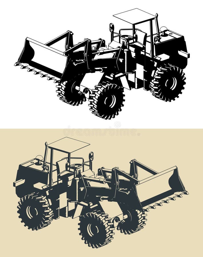 Wheel loader sketch stock vector. Illustration of machinery - 299459991