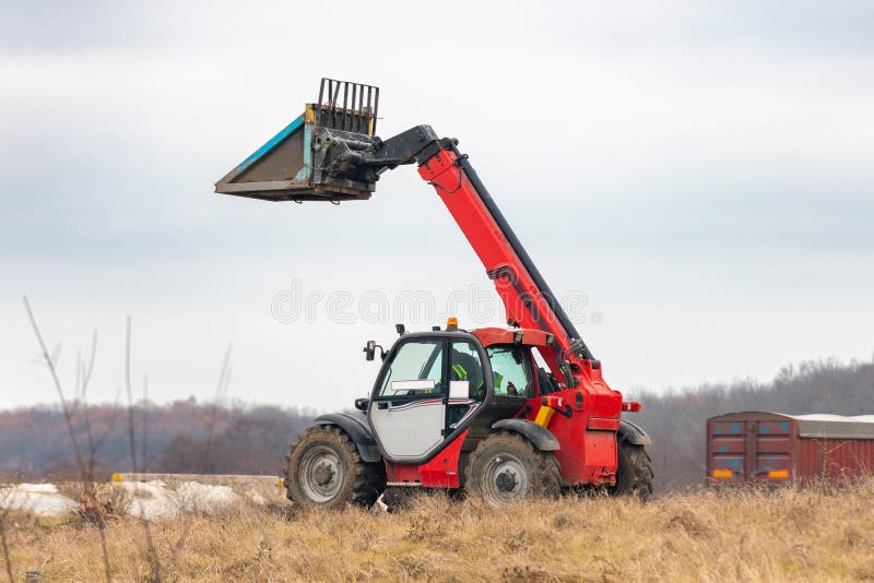 Wheel Loader with Telescopic Mast, Construction Machinery for Lifting ...