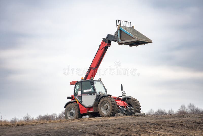Wheel Loader with Telescopic Mast, Construction Machinery for Lifting ...