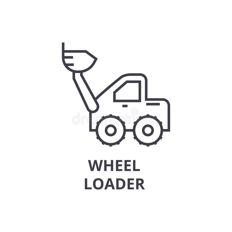 Wheel Loader Black Vector Concept Icon. Wheel Loader Flat Illustration ...