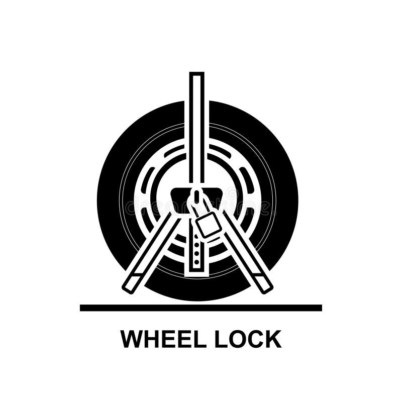 Wheel Lock Icon. Car Steel Wheel Lock Isolate on Background Stock ...