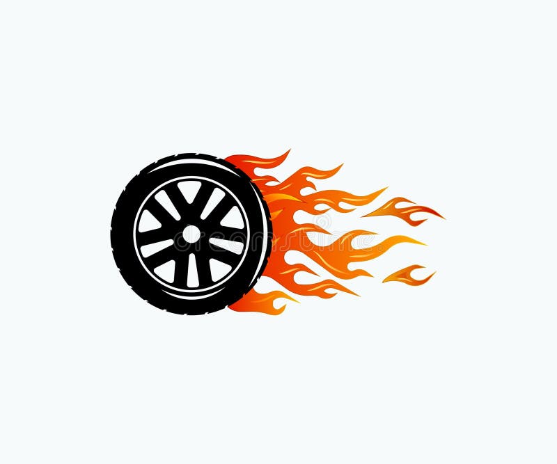 Wheel Logo. Fast Speed with a Fiery Trail Vector. Stock Vector ...