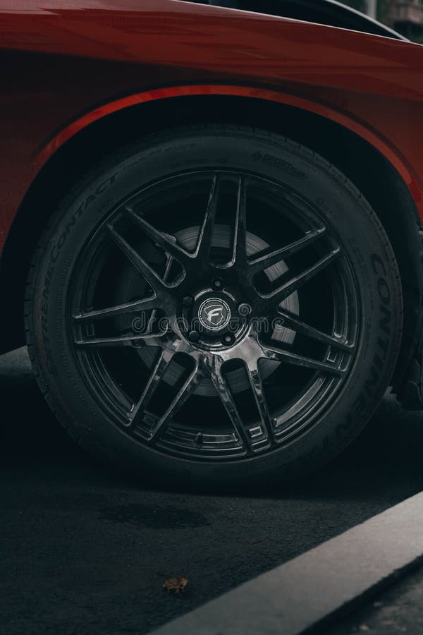Wheel of Luxury, Red, Sport Car, Close-up, Vertical Editorial ...