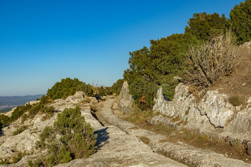 Wheel Marks Over Rocks from Ancient Civilization Stock Image - Image of ...