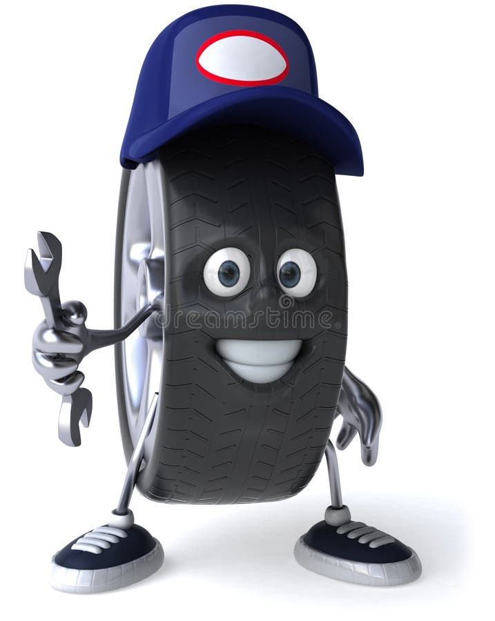 Wheel mechanic stock illustration. Illustration of character - 18459489