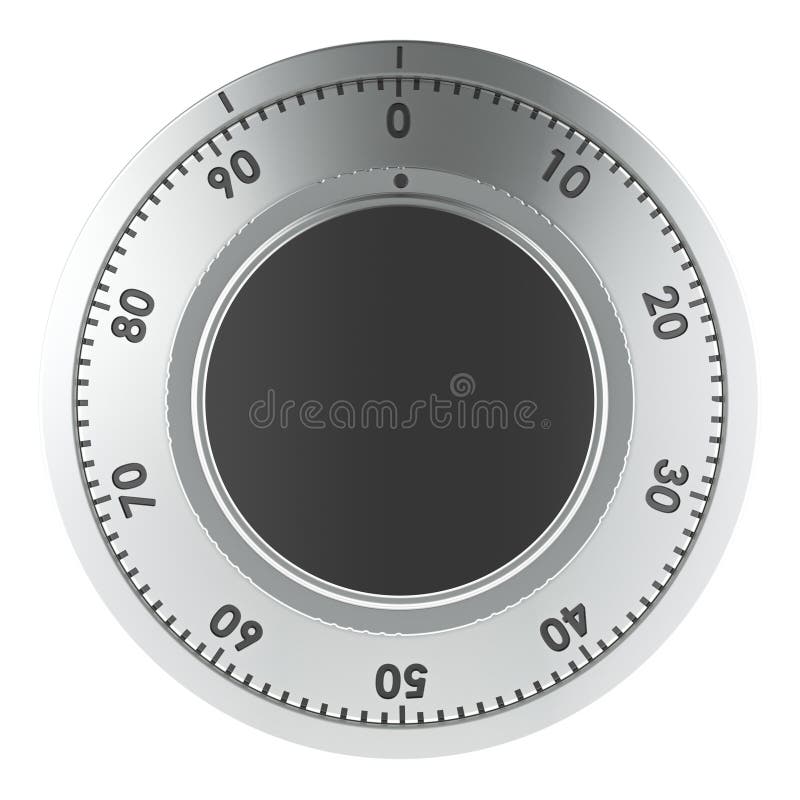 Wheel Mechanical Combination Lock, Front View. 3D Rendering Stock ...