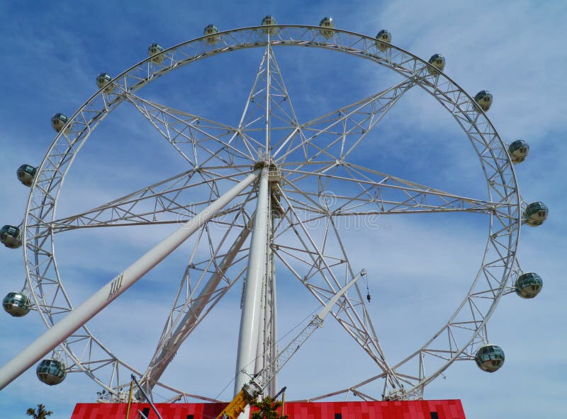 The Giant Wheel in the Dockland of Melbourne Stock Photo - Image of ...