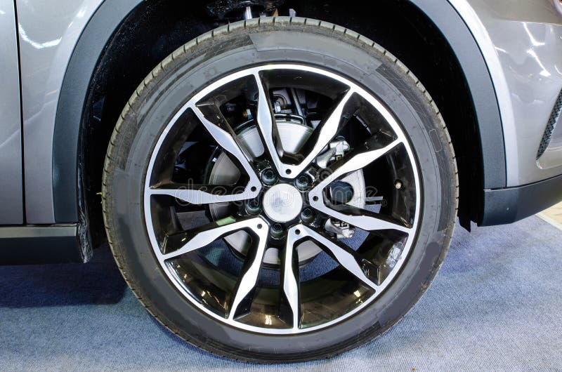 The Wheel of a Modern Sports Car Stock Photo - Image of fashion ...