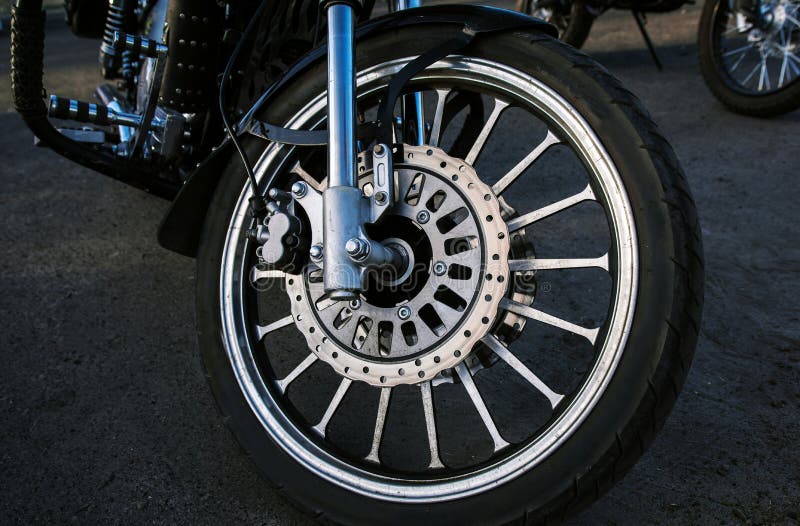 Wheel Motorcycle. Bike Wheel Close-up, Biker Background Stock Image ...