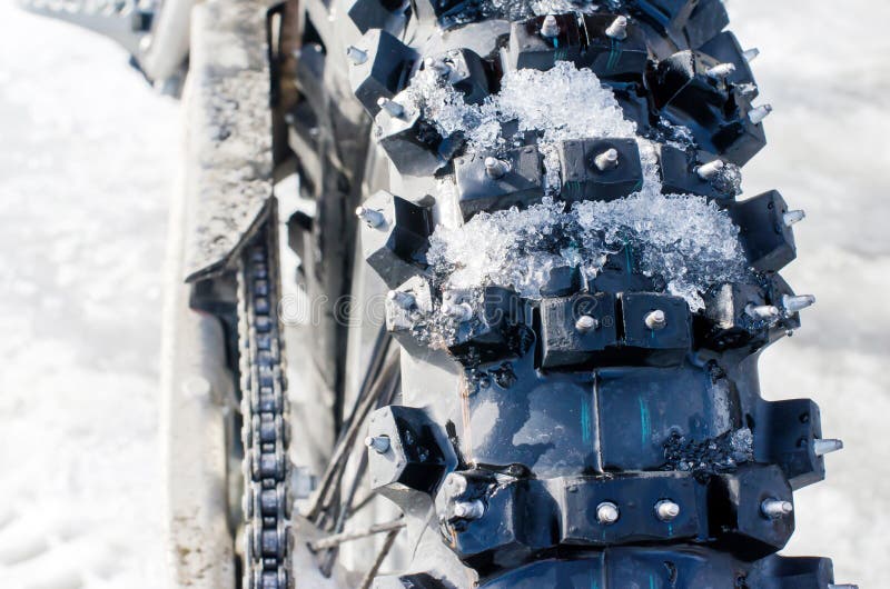 The Wheel from a Motorcycle with Spikes Stock Image - Image of wheel ...