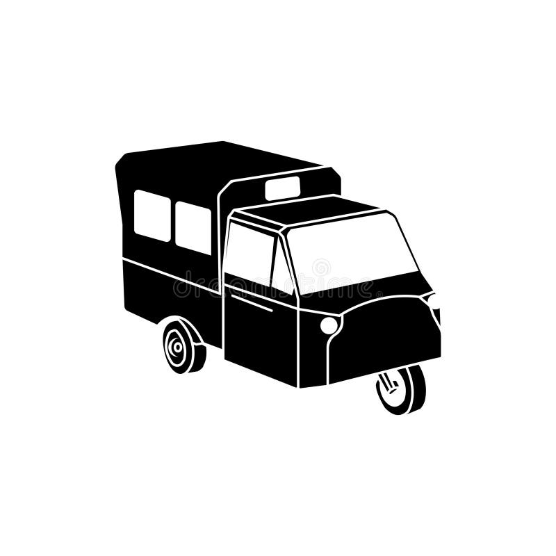 3 Wheel Motorized Rickshaw Icon Stock Vector - Illustration of ...