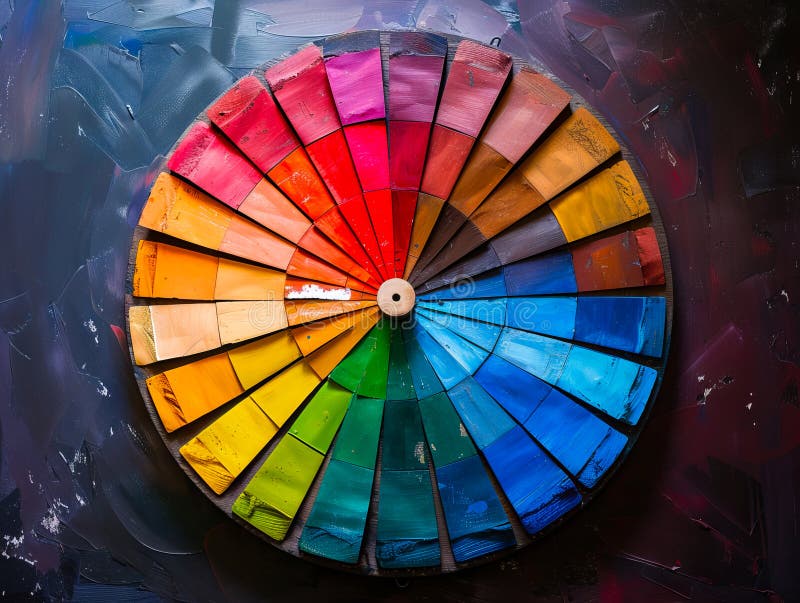 A Wheel of Paint Colors on a Wall Stock Image - Image of wall ...