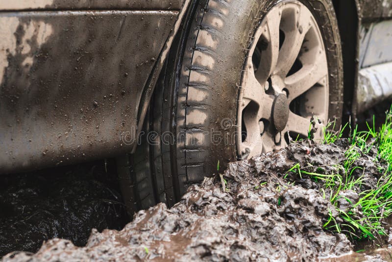 Wheel machine in the mud stock photo. Image of damaged - 121640084