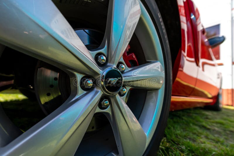 Wheel of Pony Car Ford Mustang, Close-up Editorial Stock Photo - Image ...