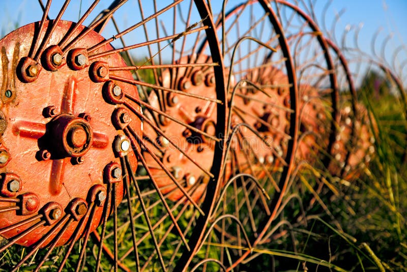 Wheel rakes stock image. Image of haymaking, wheel, wires - 37262477