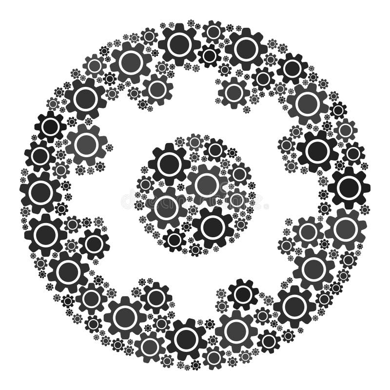 Wheel Raster Collage for Cog V6 Stock Illustration - Illustration of ...