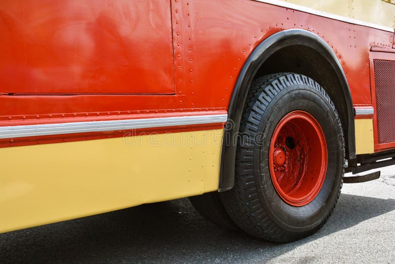 Wheel of retro bus stock image. Image of retro, transport - 76834995