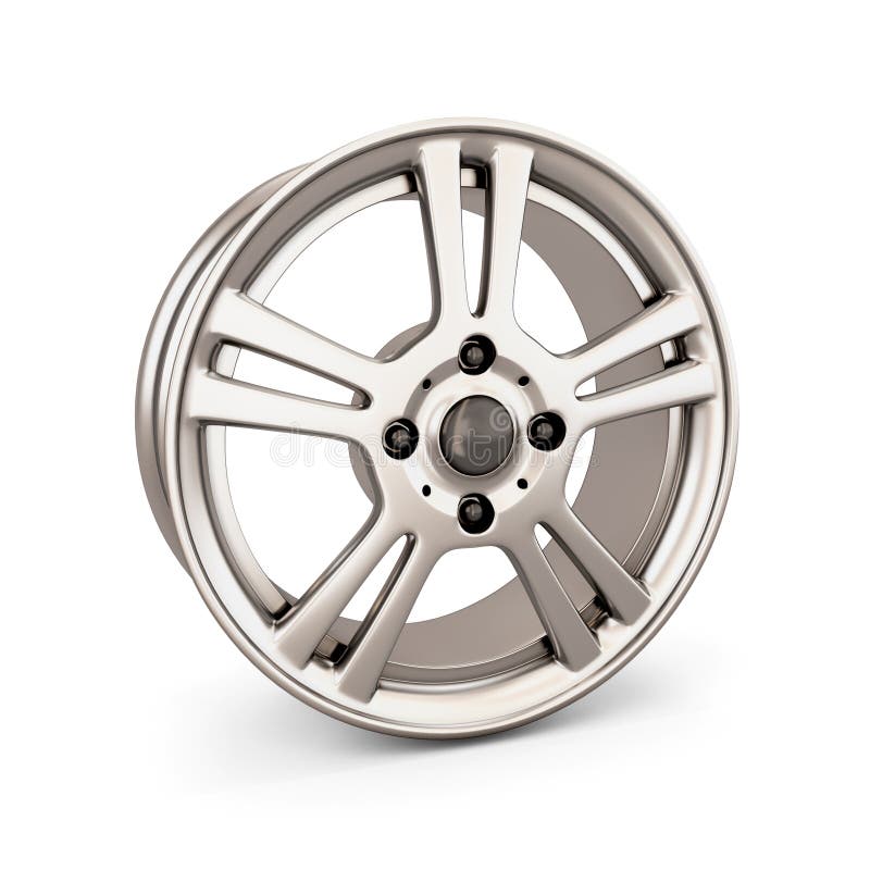 Alloy Wheel Rim Front View on a White Stock Illustration - Illustration ...