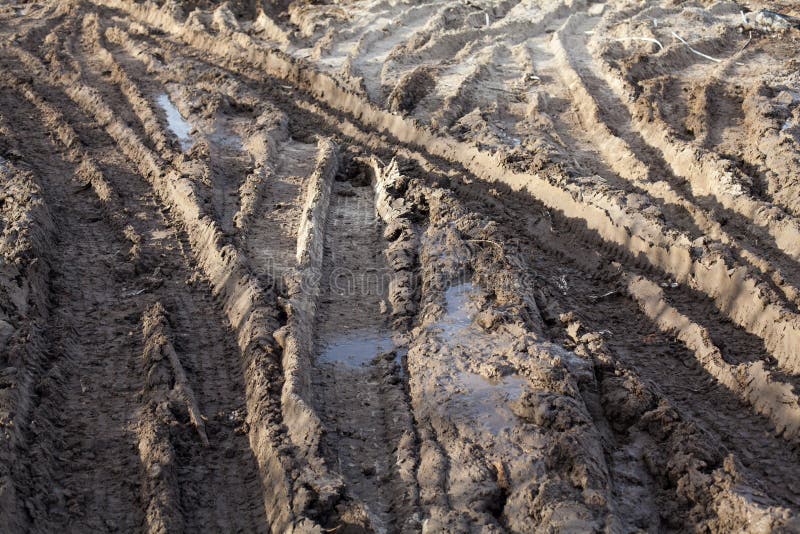 Tire Track And Ruts In Dirt Road Stock Image - Image of scene, arid ...