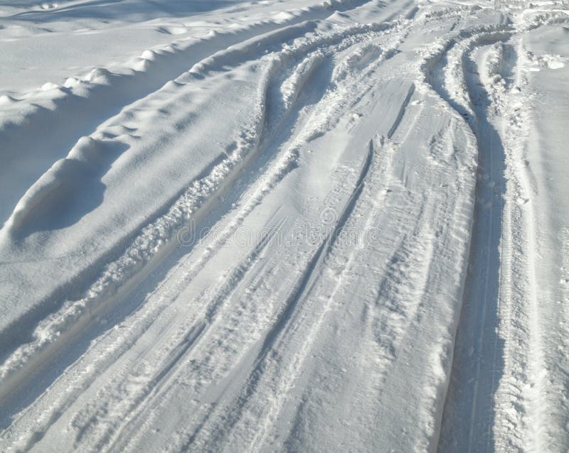 The Ruts in the Snow Near by the Firewoodstack Stock Image - Image of ...
