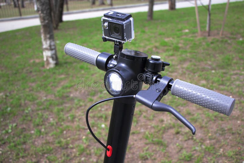 Boy with scooter in action stock image. Image of intensive - 58644543