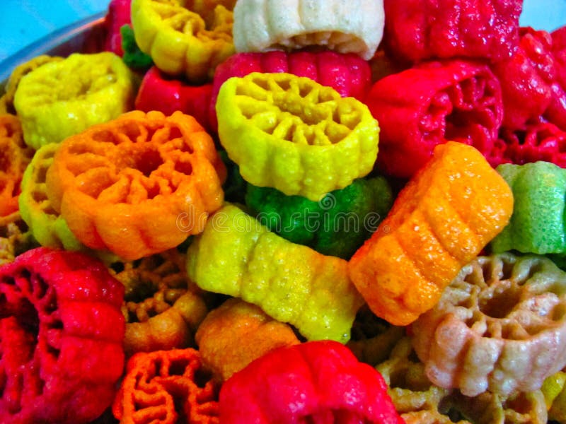 Wheel Shape Fried Fryums or Snacks Stock Photo - Image of beautiful ...
