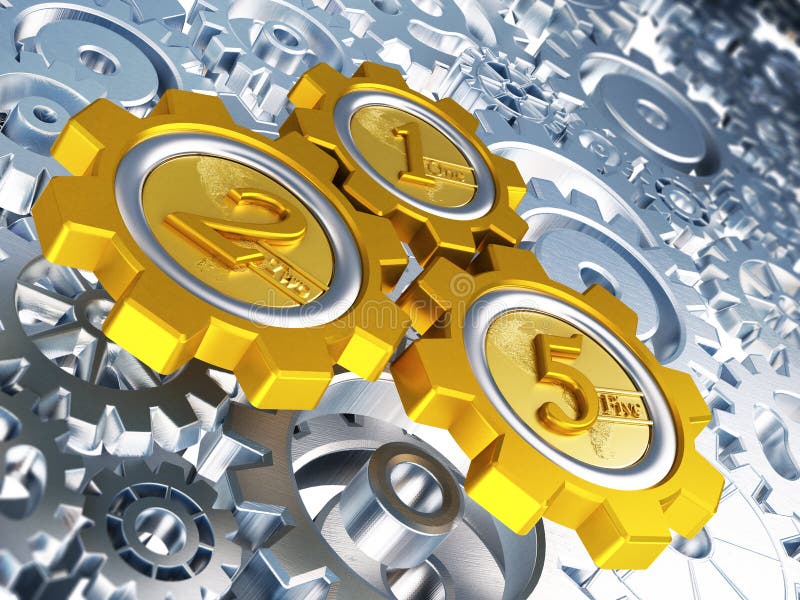 Wheel Shaped Gold Coins with Numbers 1, 2 and 5 in Motion. 3D ...