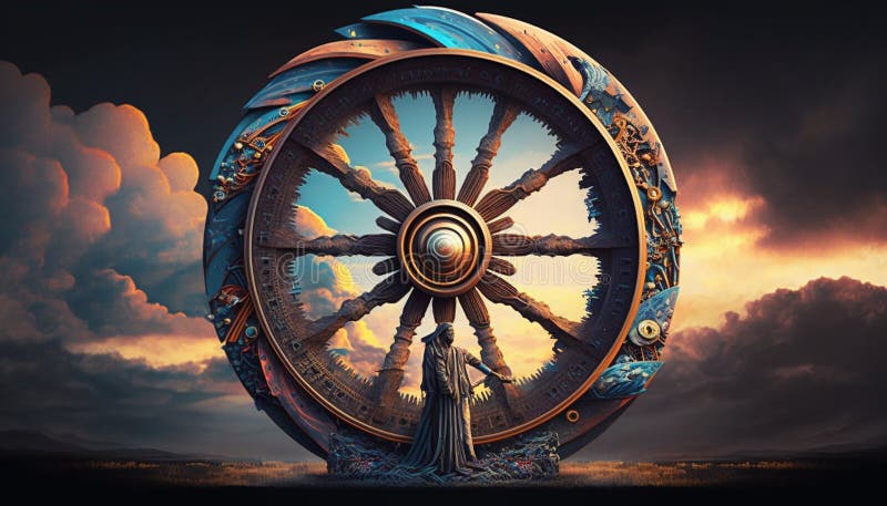 Wheel on the Sky Keep on Turning Stock Illustration - Illustration of ...