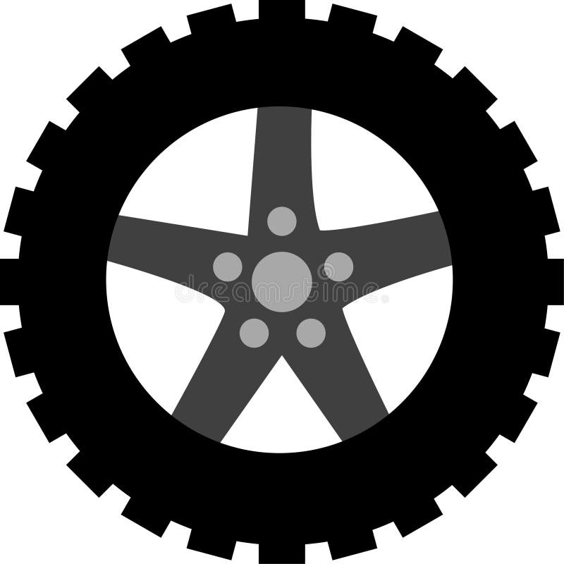 Wheel, Tire Icons, on White Background Stock Vector - Illustration of ...