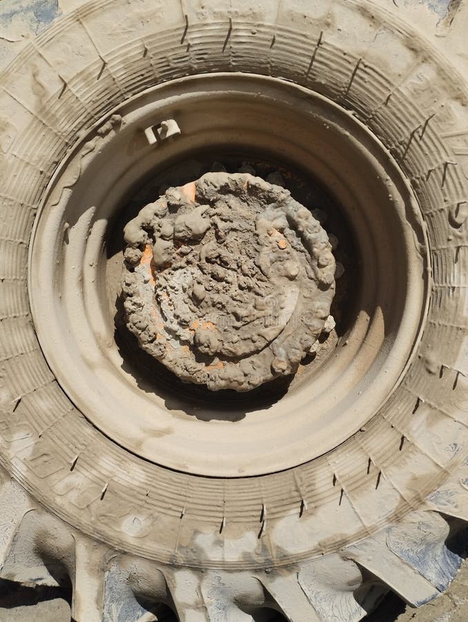 Wheel, Tire, Large Truck, Construction Work Stock Image - Image of clay ...