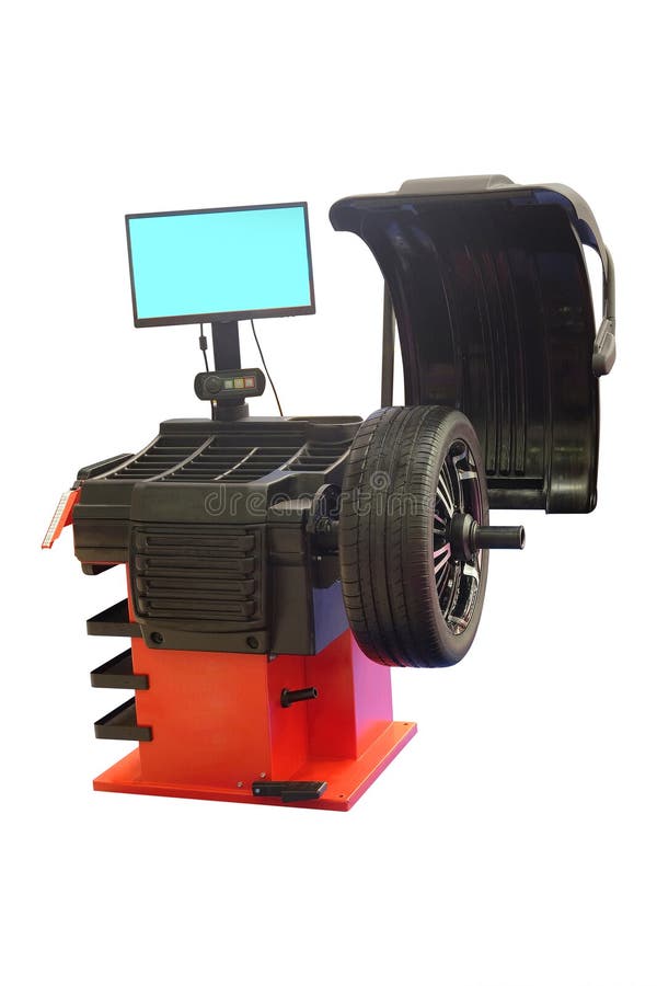 Wheel on a tire machine stock image. Image of industry - 76963225